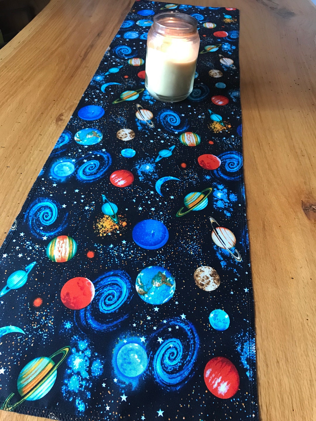 12”x 42” Planets World Earth Stars Mars Jupiter Black Professionally ...