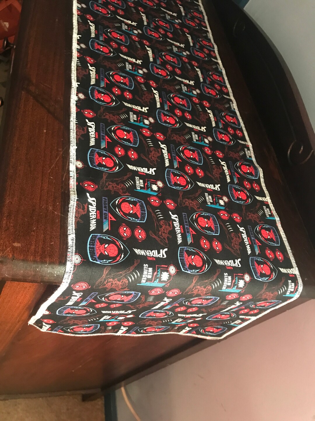 Runner Made With Spider-man Material Use on Nightstand Bench Table or ...
