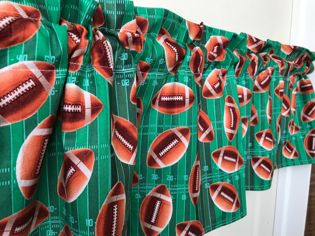 Footballs. Valance Made With Football Material. Top Ruffle. Kid ...