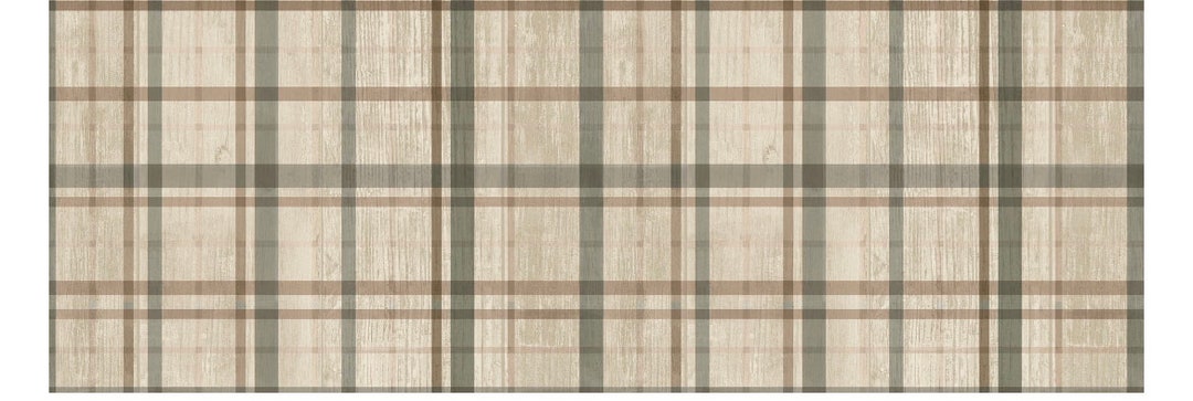 Green Tan Plaid 8” Valance. 42” Wide Kitchen Dining Bathroom Bedroom ...