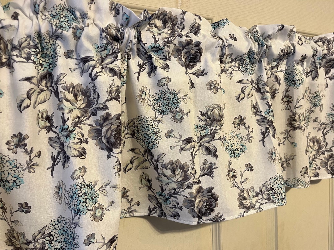 Gray Roses Light Blue Hydrangeas White Background Made From Waverly ...