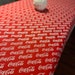 Table Cloth Made From Coca Cola Material. Red White 6 Foot Picnic Table ...