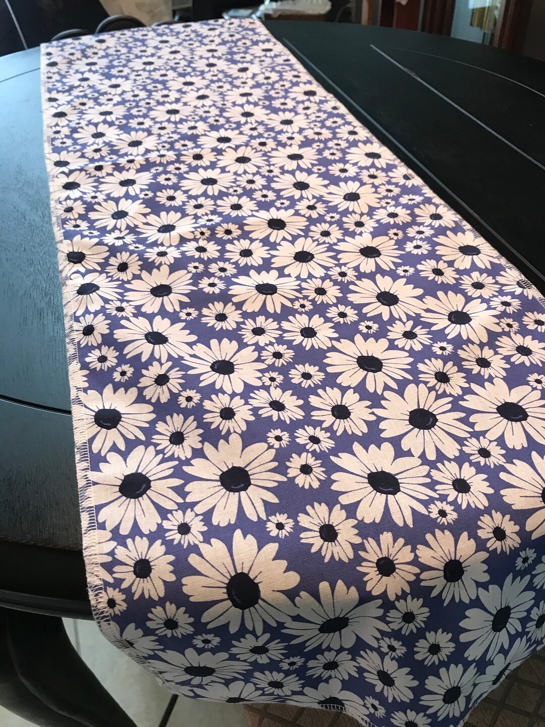 12”x42” Long Purple Daisy Runner. Table Runner. New Gift for Mom. Doily ...