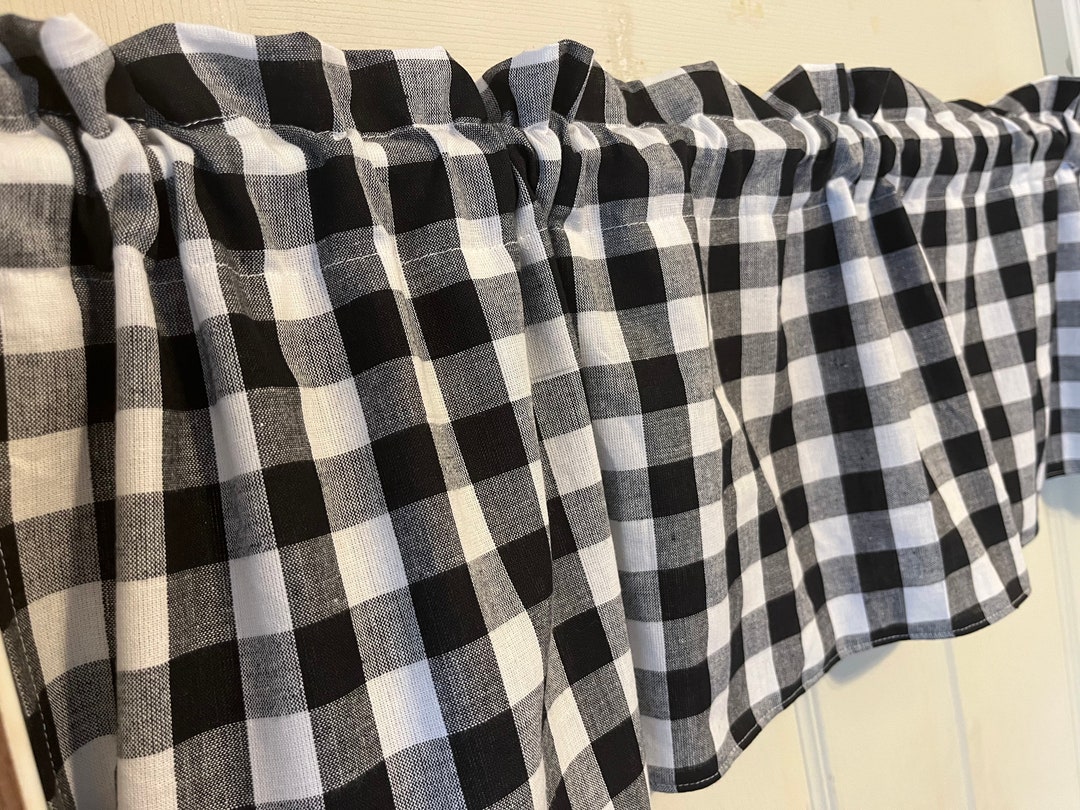 Farmhouse Black and White Check . Choose Size. Valance . Runners ...