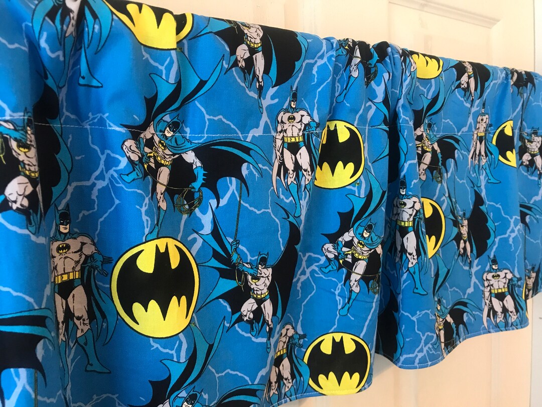 Batman. Valance Made With Batman Material Blue Yellow Black. Kid Boy ...