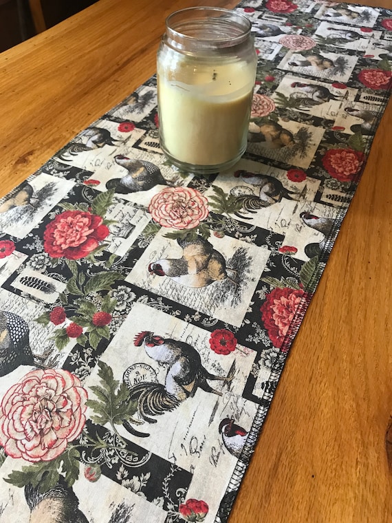 Rooster Table Runner. 12x 42 Country Kitchen. Living Room. - Etsy