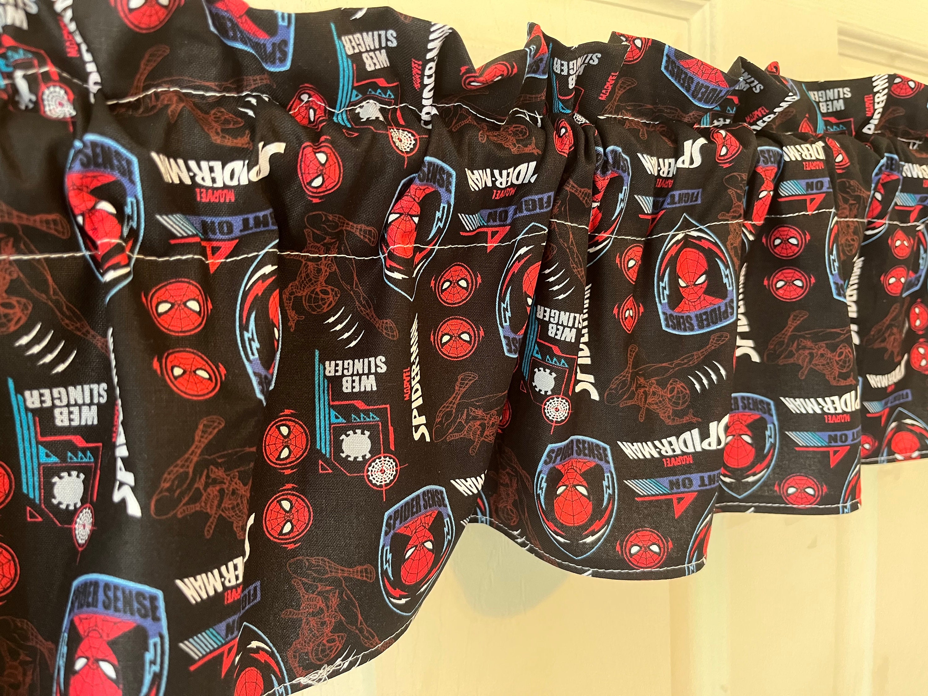 Spider-man Web Slinger Made With Spider-man Material Valance Curtain ...