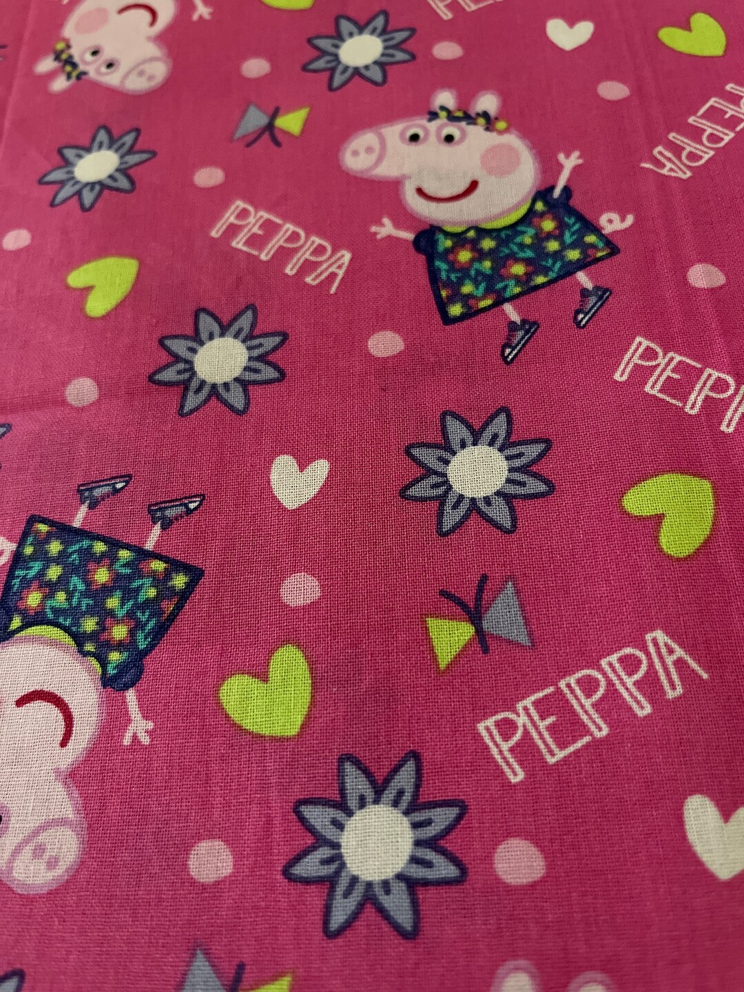Valance Made With Pink Peppa Pig Material. New Curtain 12”x42” Ruffle ...