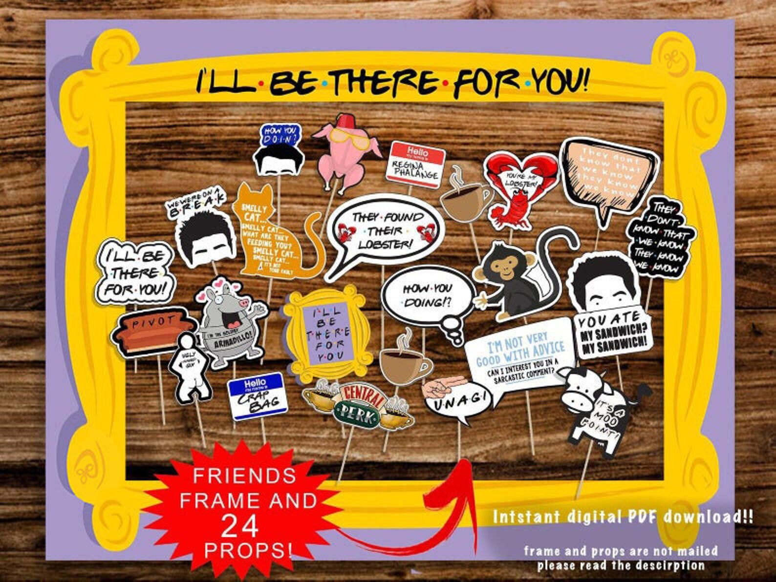Friends Theme Photo Booth AND Props - Etsy