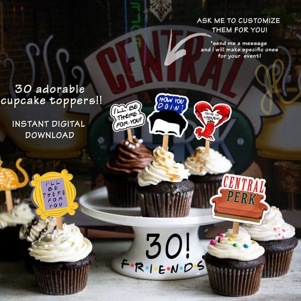 Friends Theme Cupcake Toppers - Etsy