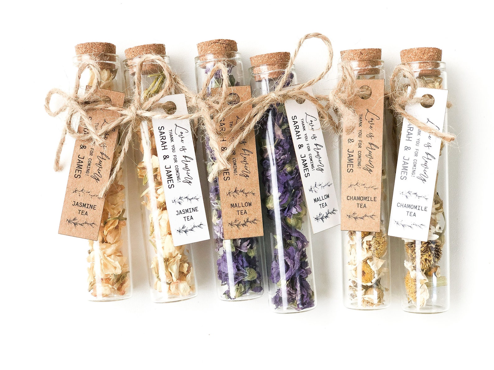 Wedding Tea Favors for Guests, Bulk Test Tube, Rustic Wedding Favor ...