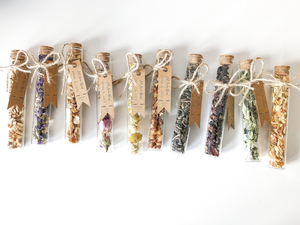 Wedding tea favors for guests bulk test tube rustic wedding | Etsy