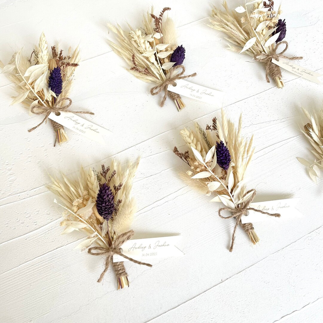 Mini Magnet Bouquet - Wedding Favors for Guest - Dried Flower ...