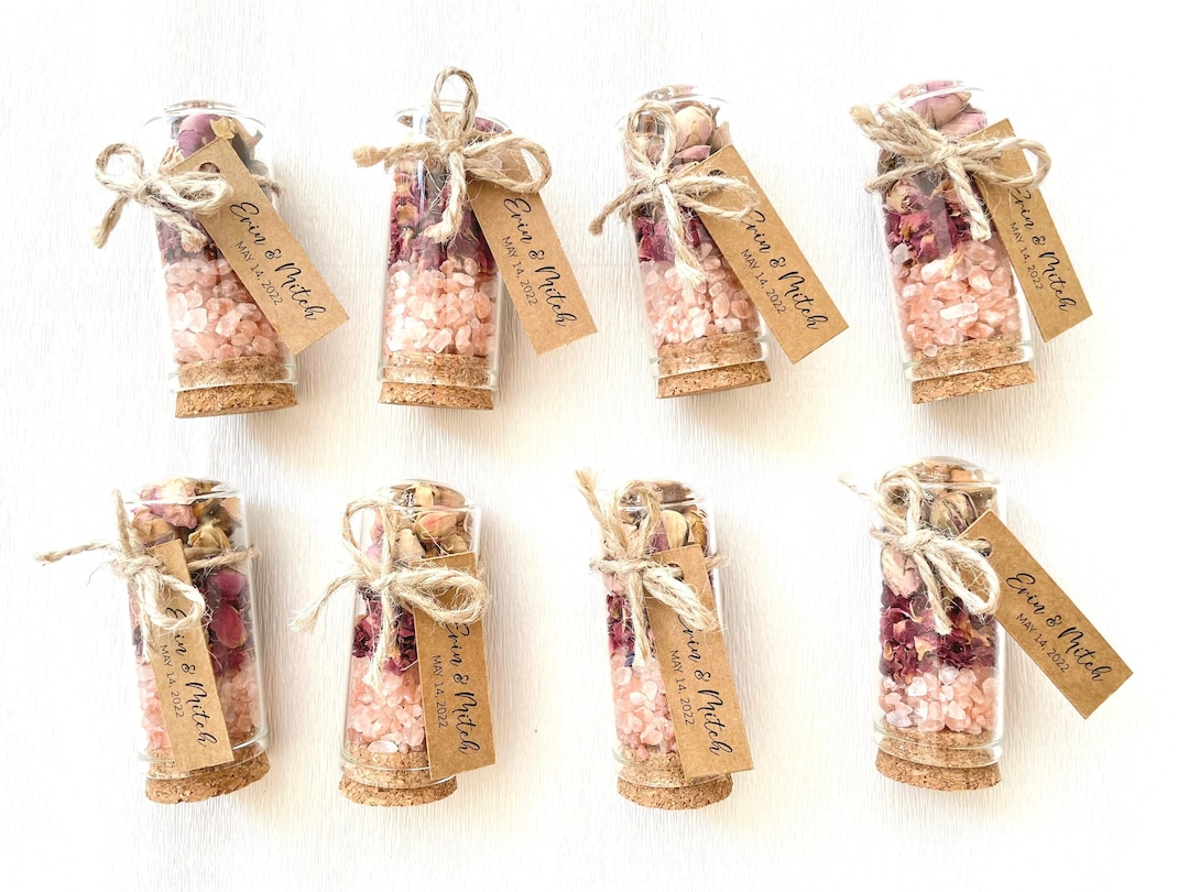 Bath Salt Wedding Favors for Guest - Bulk Gifts - Pink Himalayan Rose ...