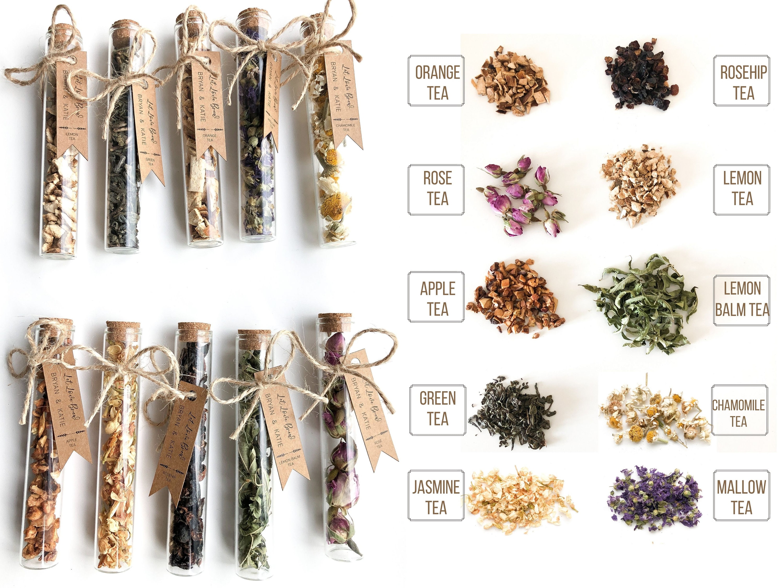 Wedding tea favors for guests bulk test tube rustic wedding | Etsy