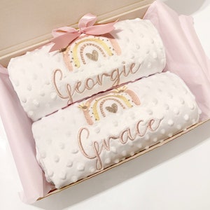 Personalised Embroidered Baby Twin Set, Personalised Baby Blanket, Baby ...