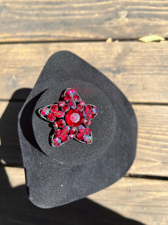 Rare Vintage Signed Regency Red Aurora Borealis Rhine… - Gem