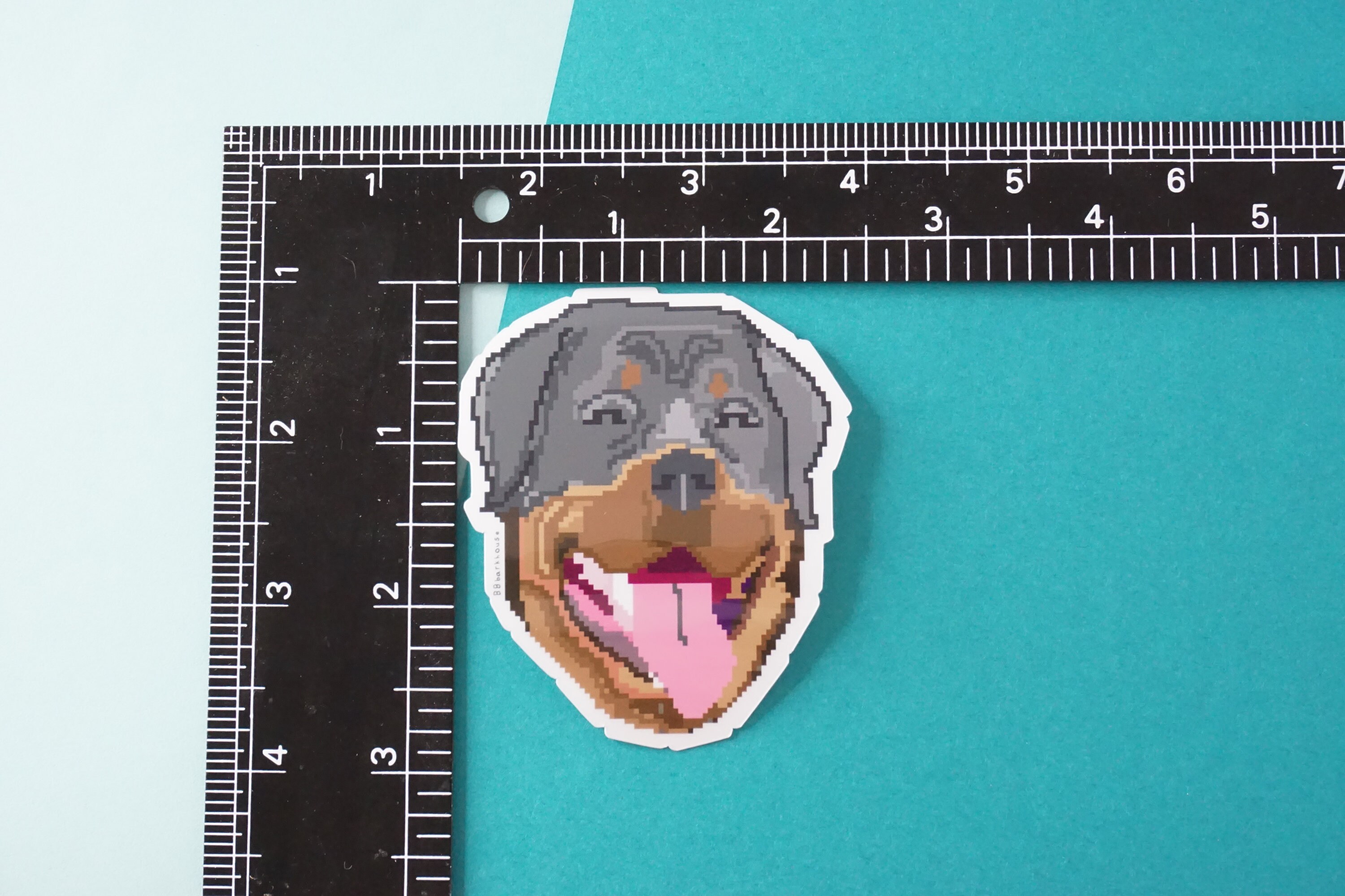 Rottweiler 8-bit Laptop Water Resistant Vinyl Sticker, Rottie Dog Pixel ...