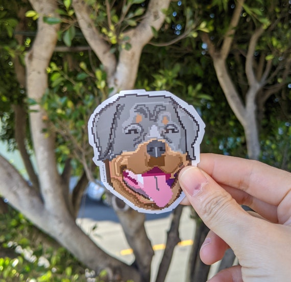 Rottweiler 8-Bit Laptop water resistant vinyl sticker Rottie | Etsy