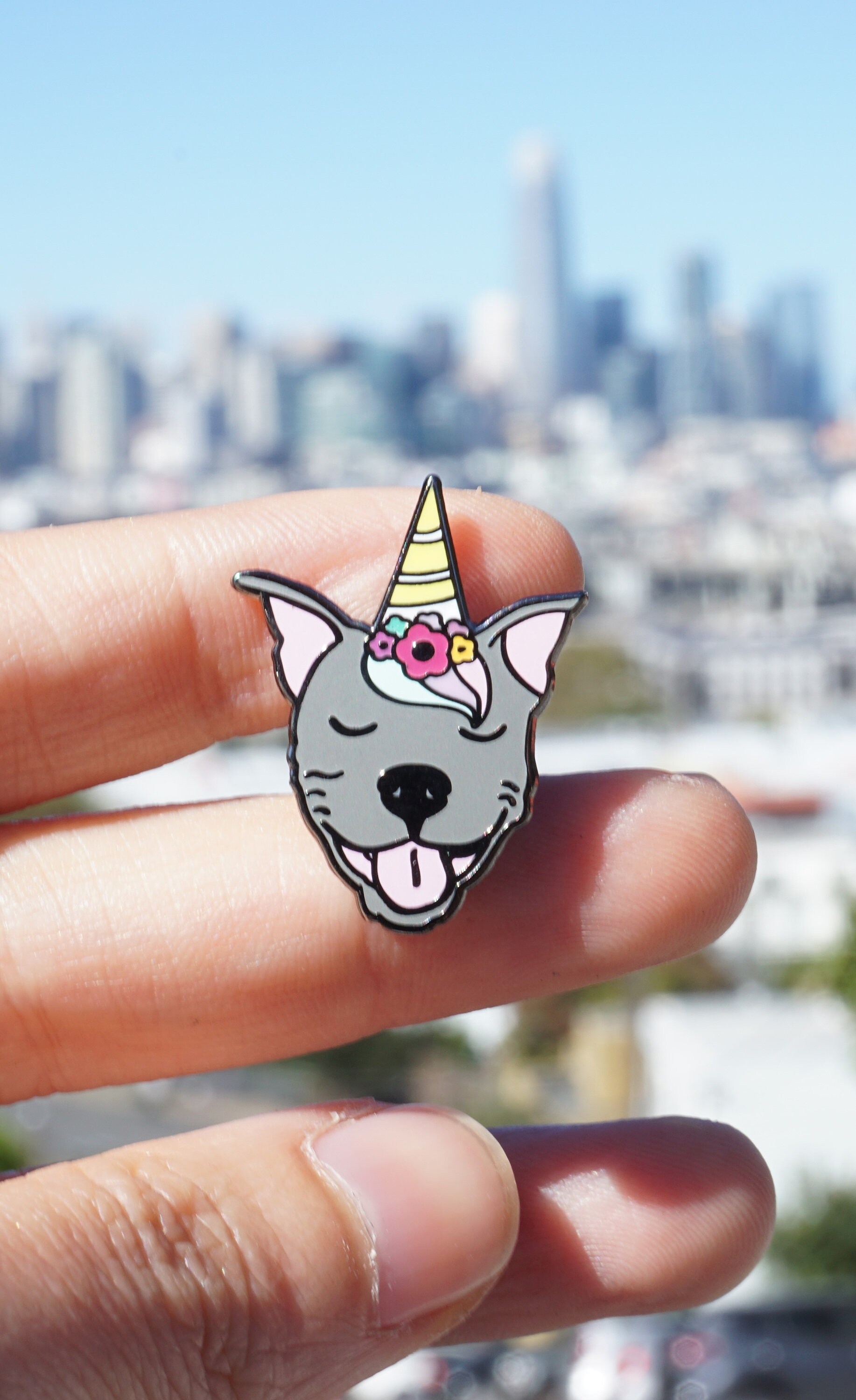 Pit Bull Enamel Pin, Blue Nose Unicorn Dog Pittie Am Staff Pibble Dog ...