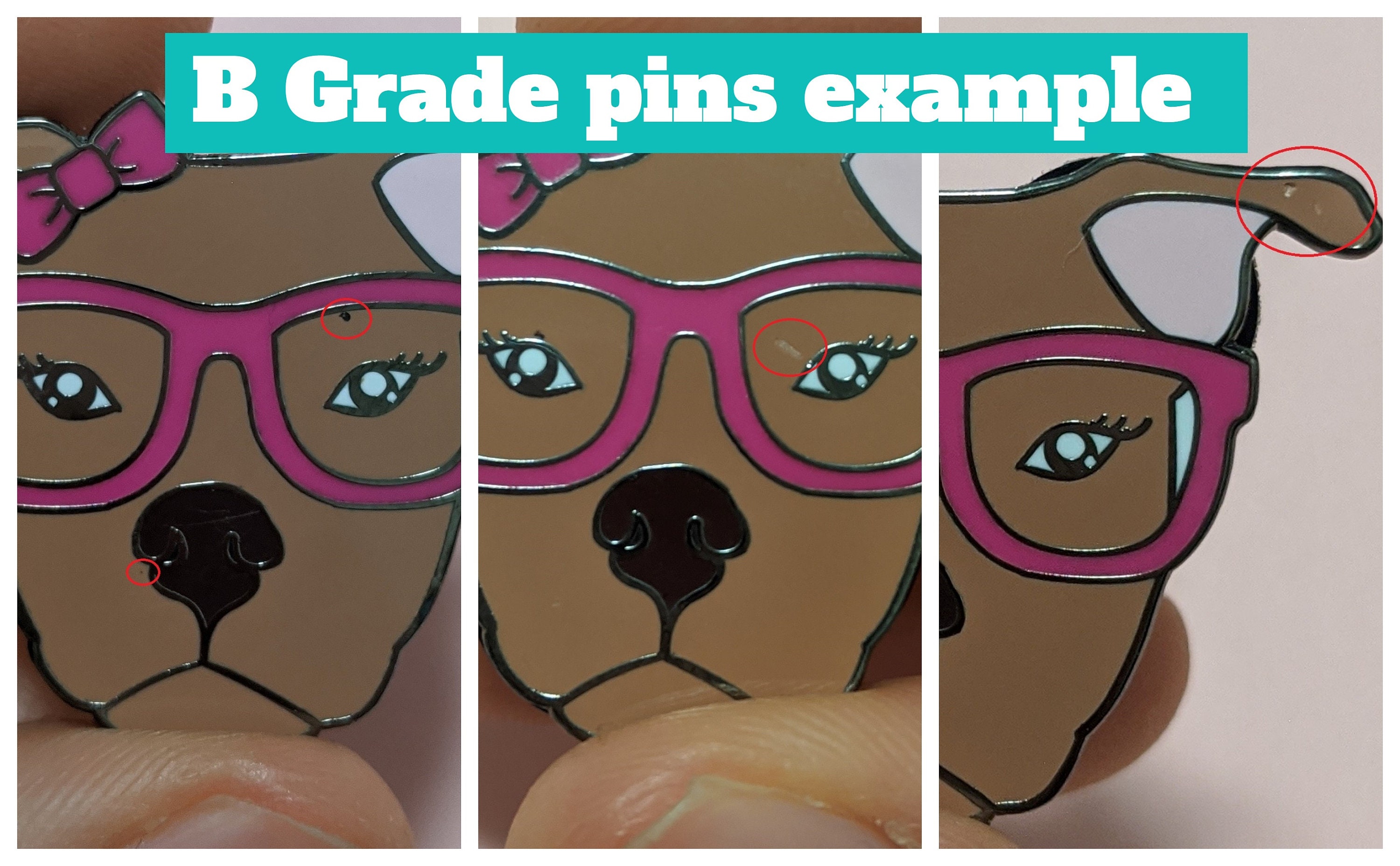 Pit Bull Enamel Pin, Red Nose Pittie in Pink Am Staffy Pibble Dog With ...