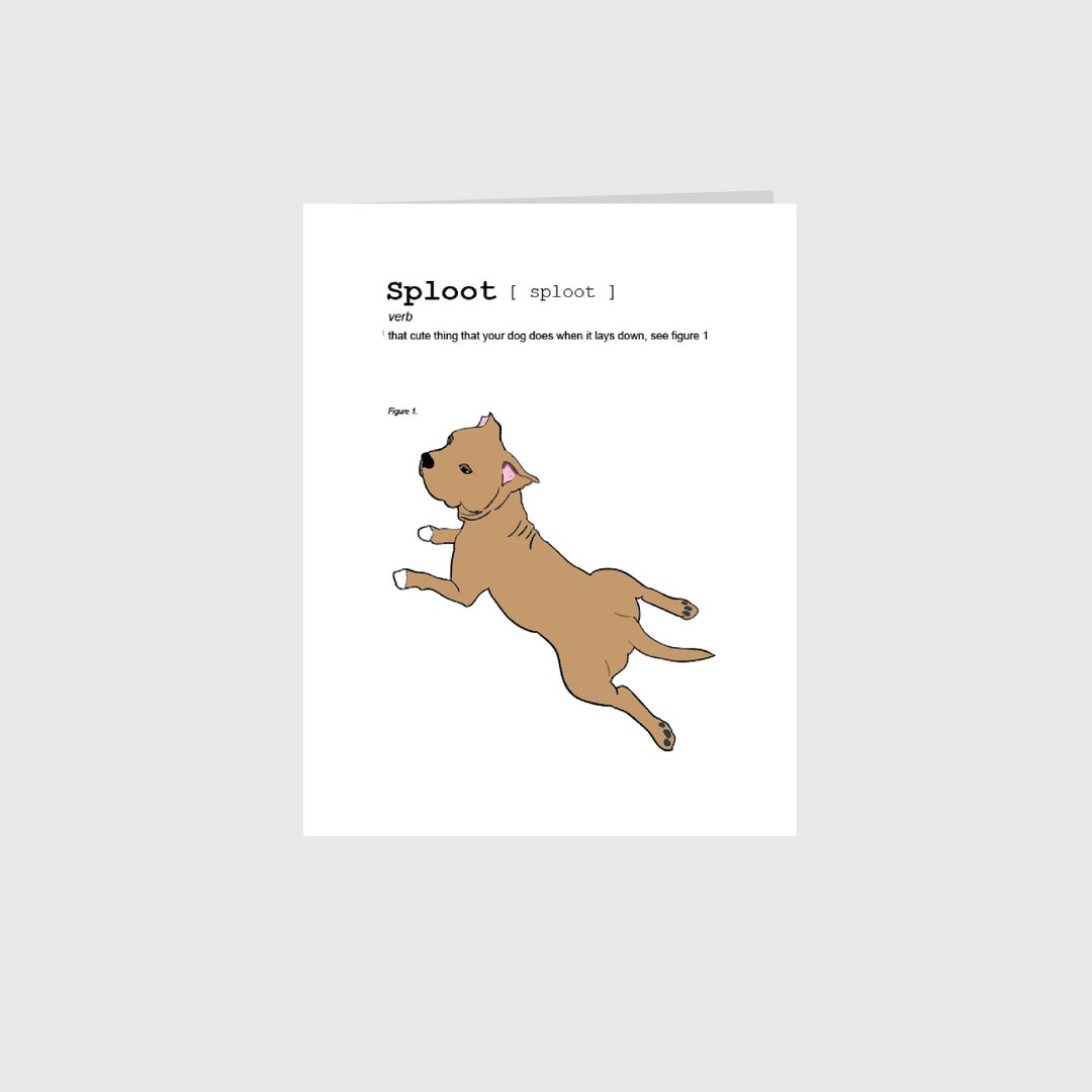 Pit Bull Sploot Card Pittie Am Staff Greeting Card - Etsy