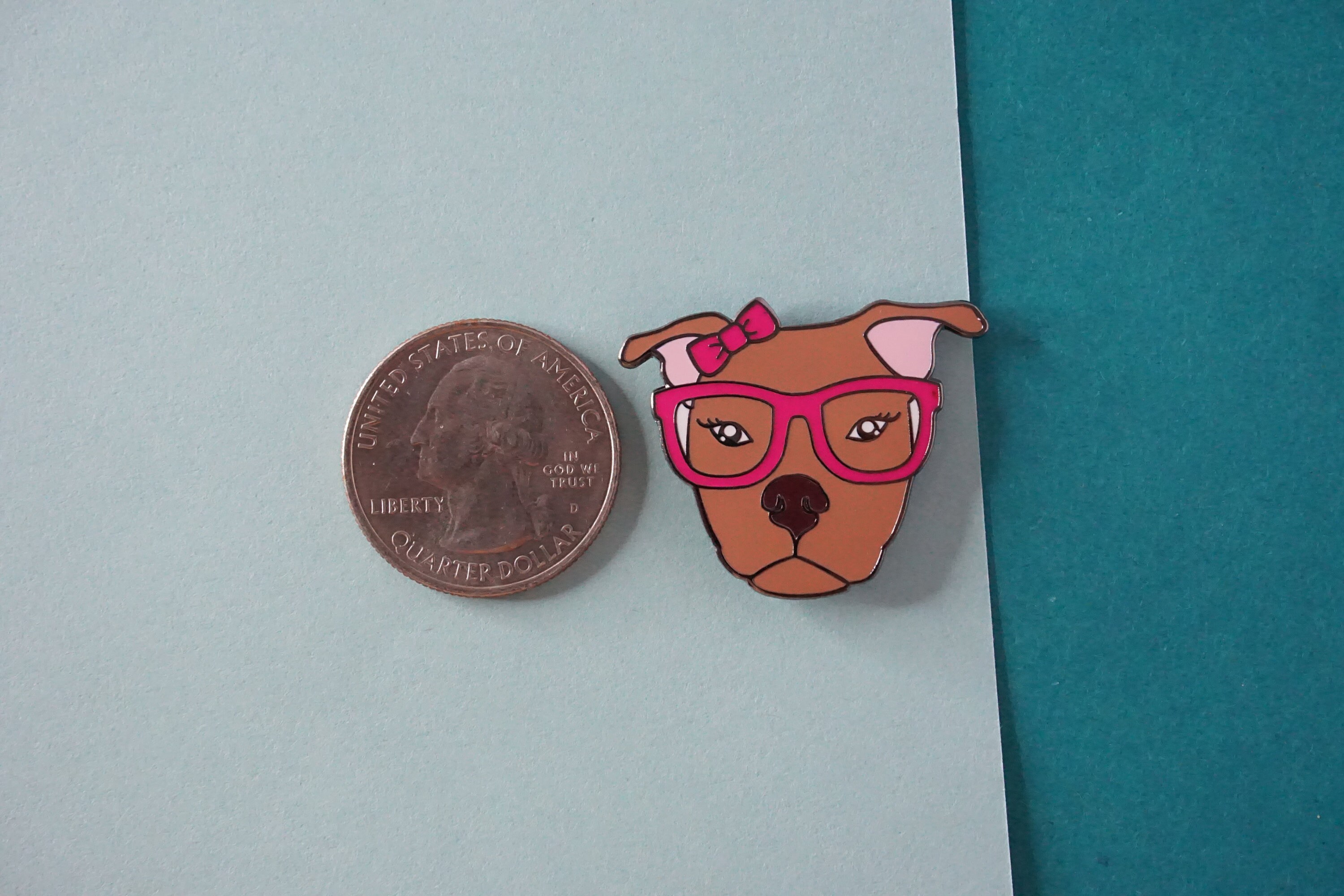 Pit Bull Enamel Pin, Red Nose Pittie in Pink Am Staffy Pibble Dog With ...