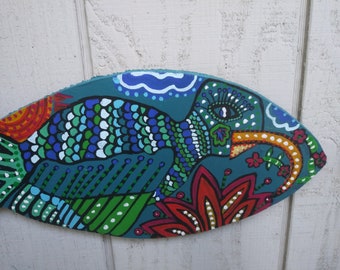 Painted wooden fish | Etsy