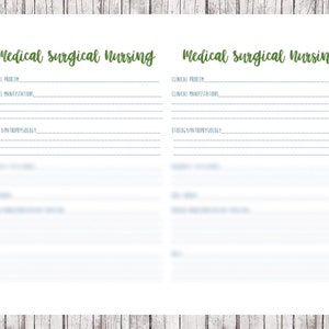 Medical Surgical Template Worksheet // Med Surg Notes // Nursing School ...
