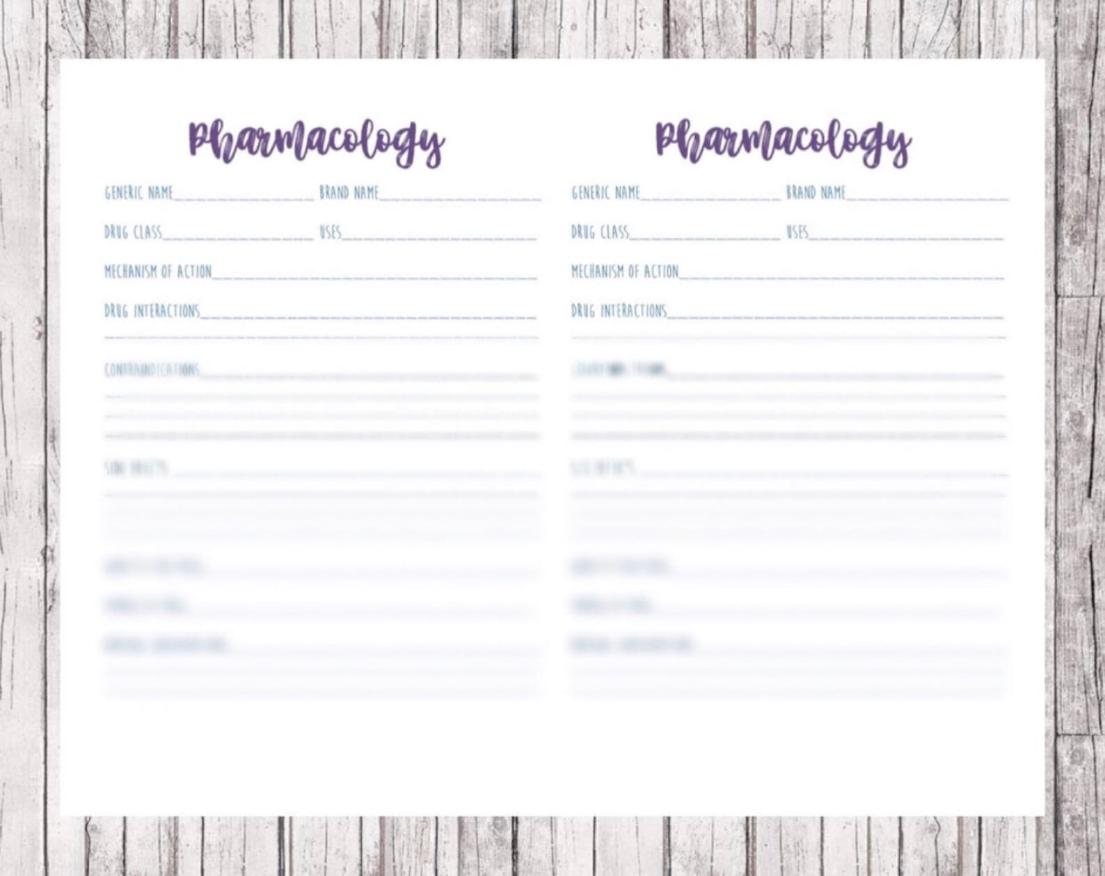 Pharmacology Drug List Worksheet // Nursing School Worksheet ...