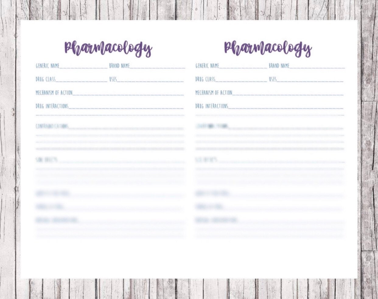 Pharmacology Drug List Worksheet // Nursing School Worksheet ...