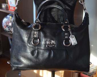 Coach Black Leather Bag - Etsy