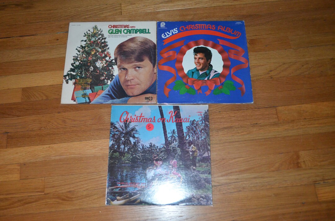 VINTAGE CHRISTMAS VINYL Record Bundle 3 1970's 1970s Albums Lp's Elvis ...