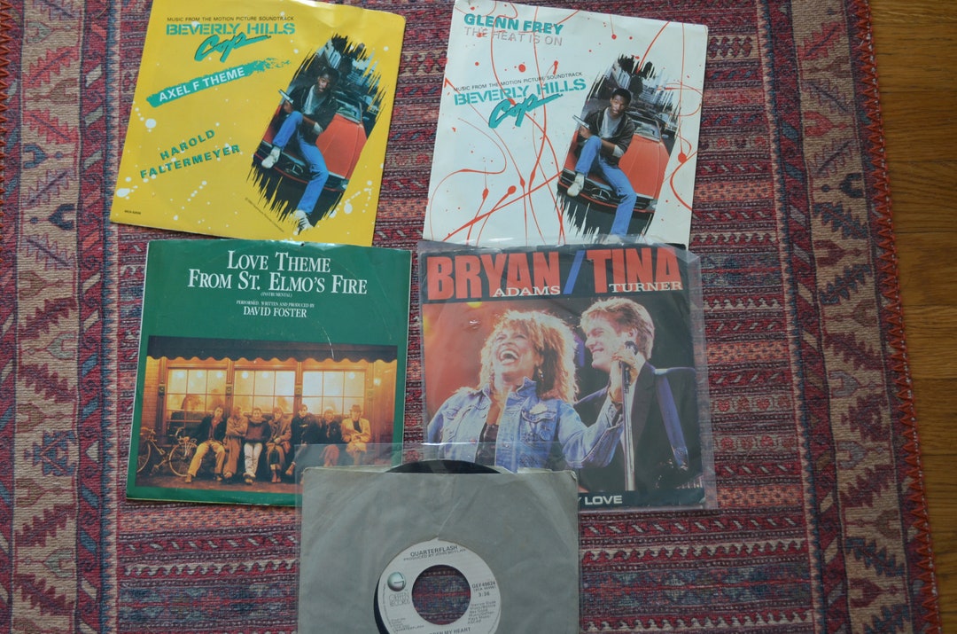 VINTAGE 1980's 1980s VINYL RECORD Party Bundle 5 45 Rpm Records of ...