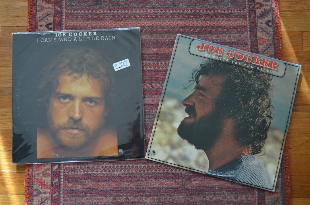 VINTAGE Joe Cocker VINYL RECORD Bundle 2 Albums Lps 1974 I Can Stand A ...