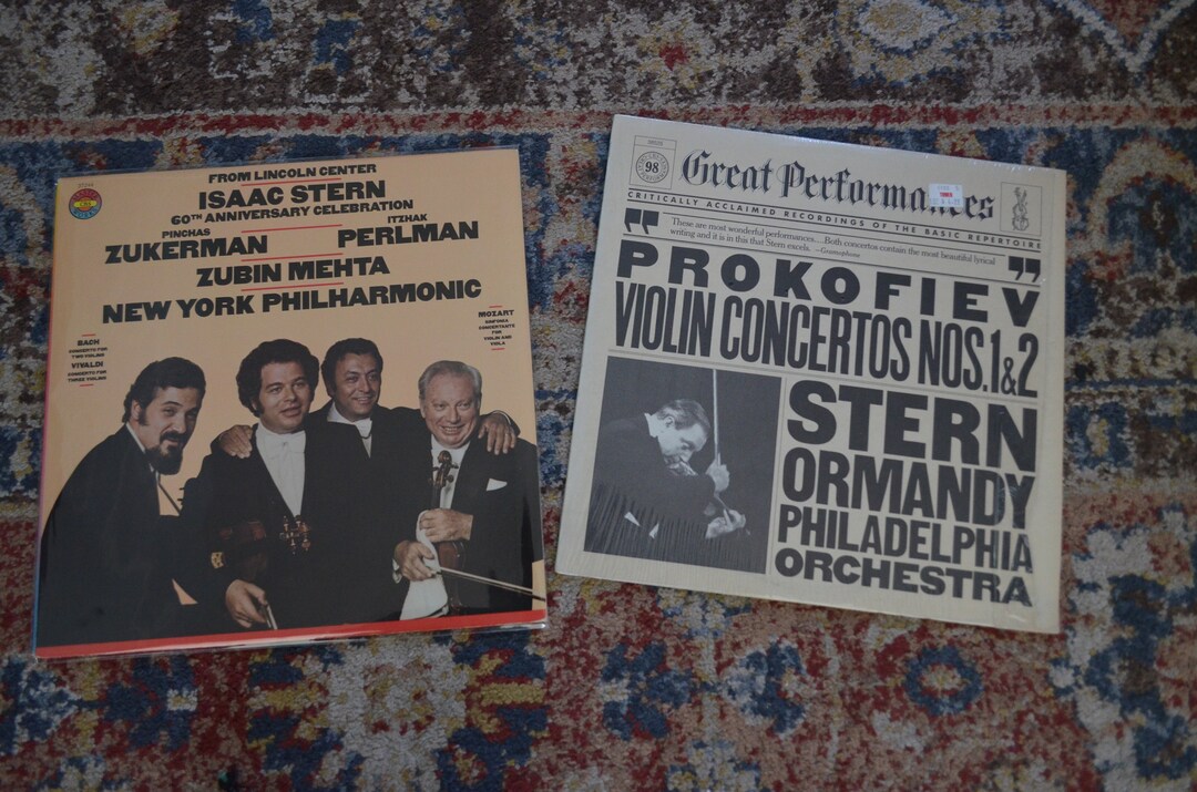 VINTAGE Isaac Stern Itzhak Perlman VINYL RECORD Bundle 2 Albums Issac ...