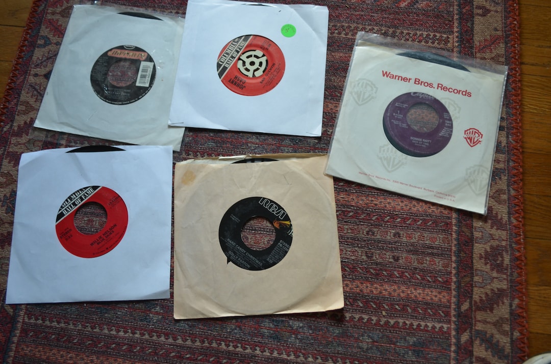 VINTAGE COUNTRY Music Vinyl Record 45 RPM Bundle 5 Singles Dolly Parton ...