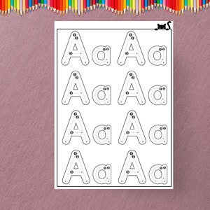 Printable Alphabet and Numbers Tracing Activity Worksheet Preschool ...