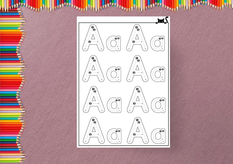 Printable Alphabet and Numbers Tracing Activity Worksheet Preschool ...