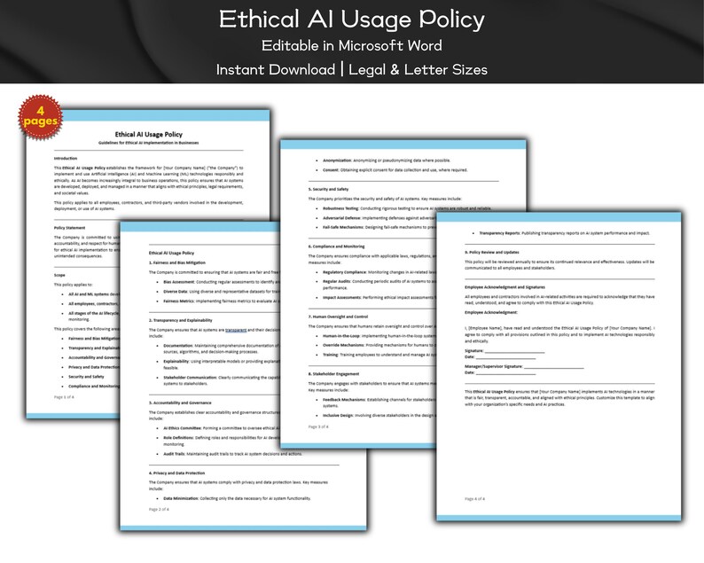 Ethical AI Usage Policyeditable Template | Technology and IT | Business ...