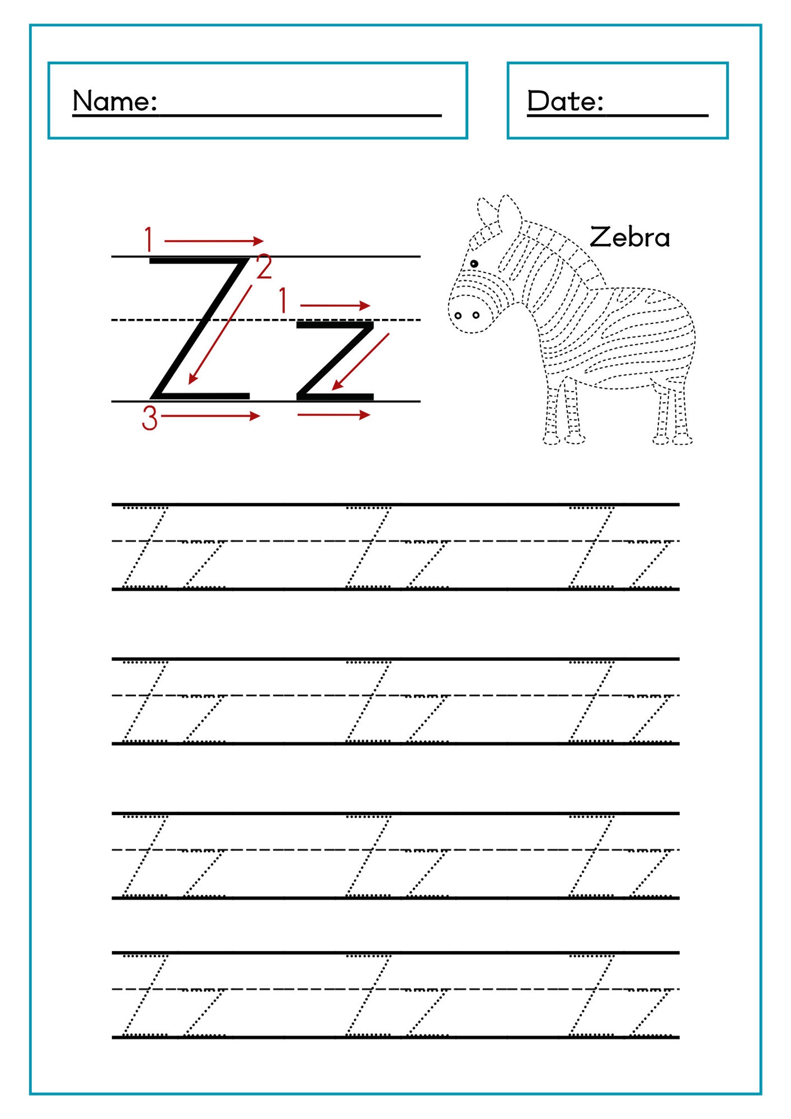26 Tracing Letters Alphabet Printable Worksheets - Etsy