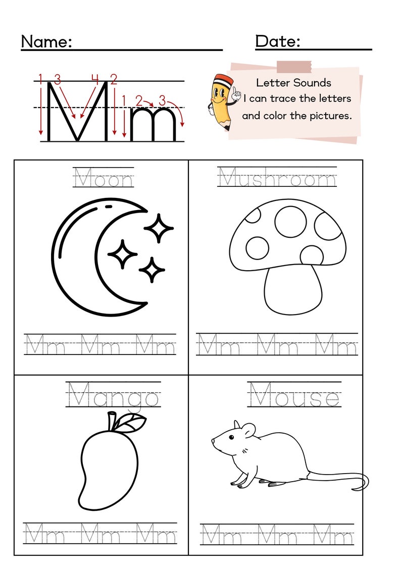 26 Alphabet Letter Sounds Worksheets Printable Beginning Sound ...
