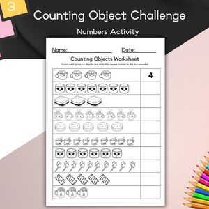 Printable Counting Objects Activity Worksheet | Home School Activity ...
