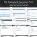 Pre-employment Assessment Form Editable and Printable Template ...