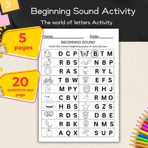 Printable Beginning Sound Letters Activity Worksheet | Home School ...