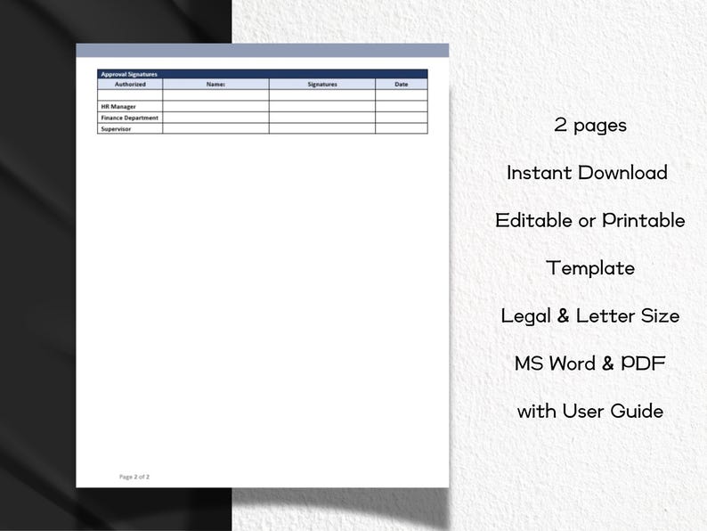 Bonus Payout Request Form Editable and Printable Template | Employee ...