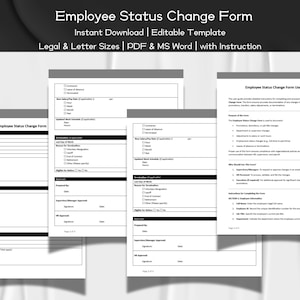 Employee Status Change Form Editable and Printable Template | Human ...