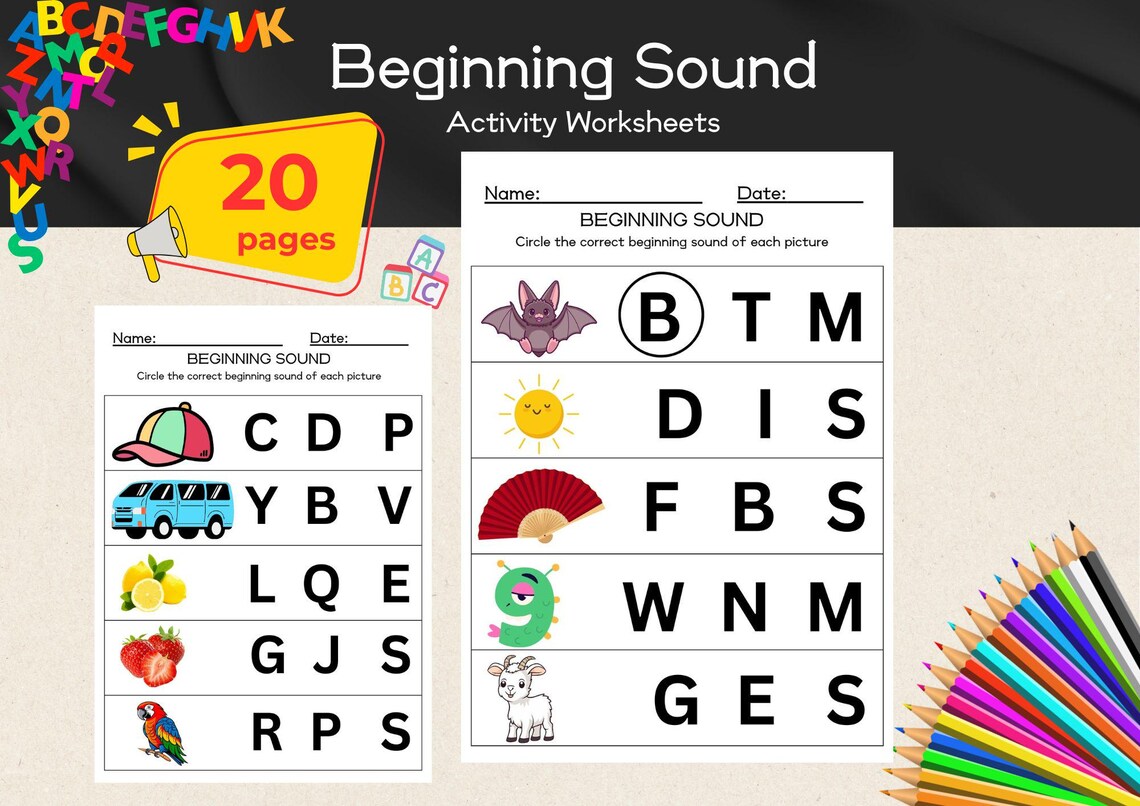Printable Beginning Sound Letters Activity Worksheet | Home School ...
