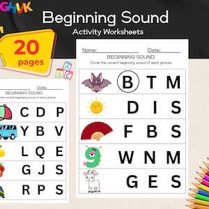 Printable Beginning Sound Letters Activity Worksheet | Home School ...