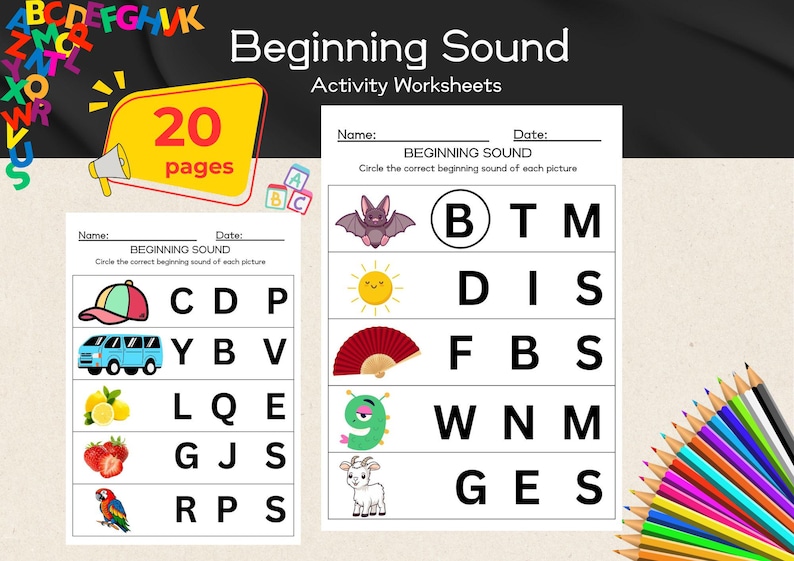 Printable Beginning Sound Letters Activity Worksheet | Home School ...